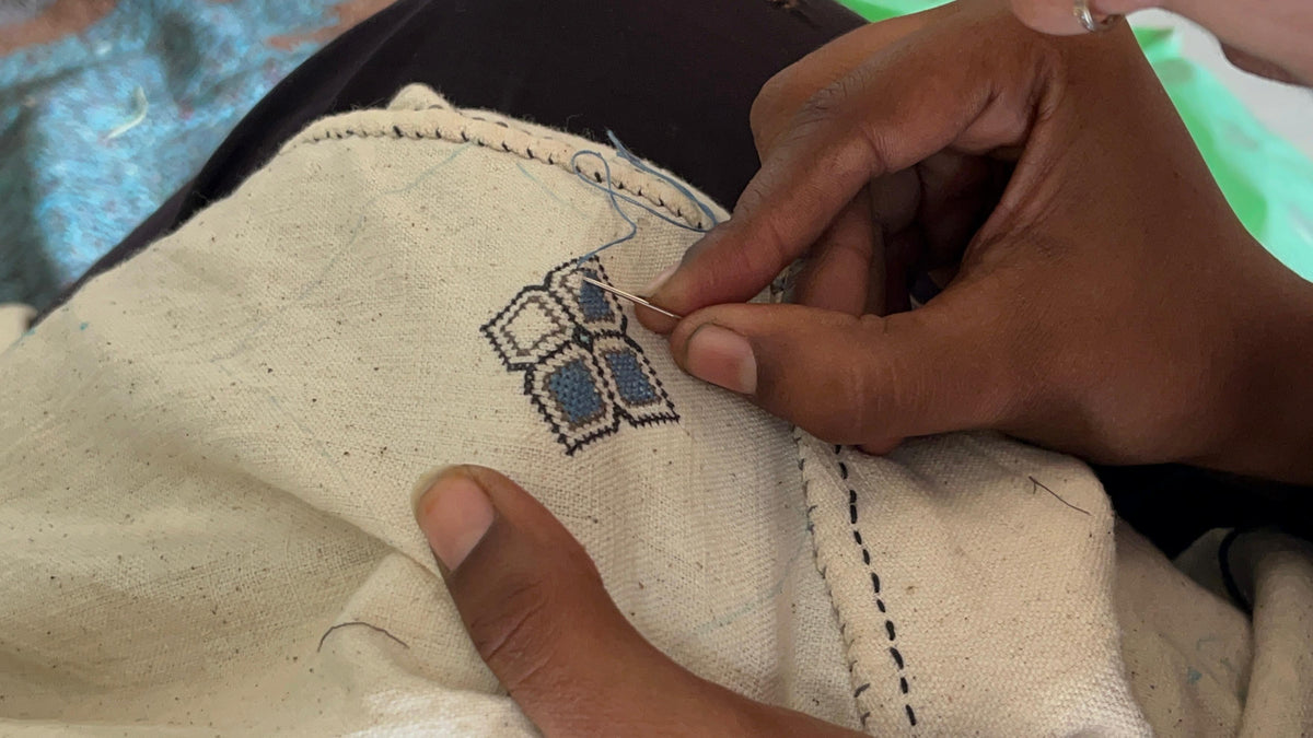 A counted thread embroidery – RaasLeelaTextile